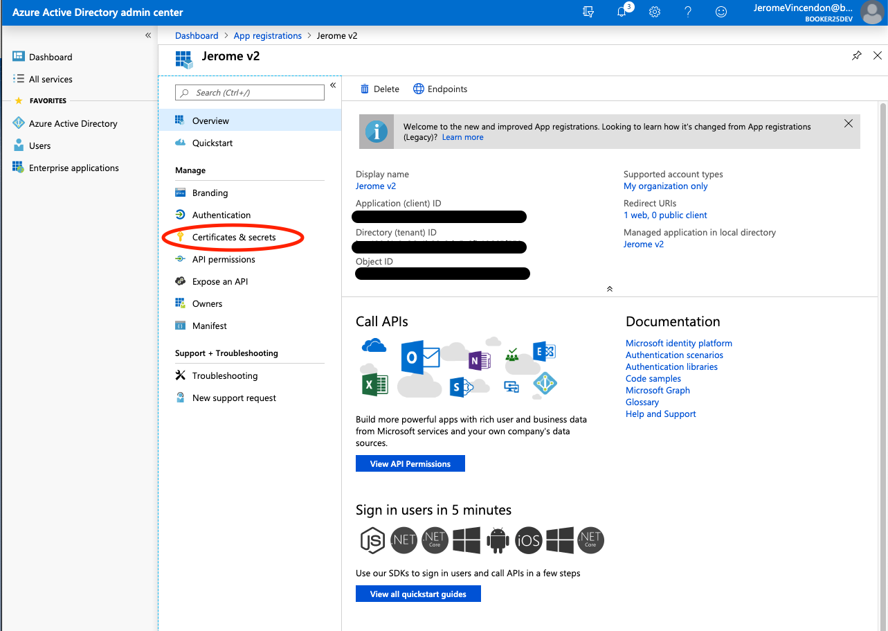 Setup Outlook Authentication