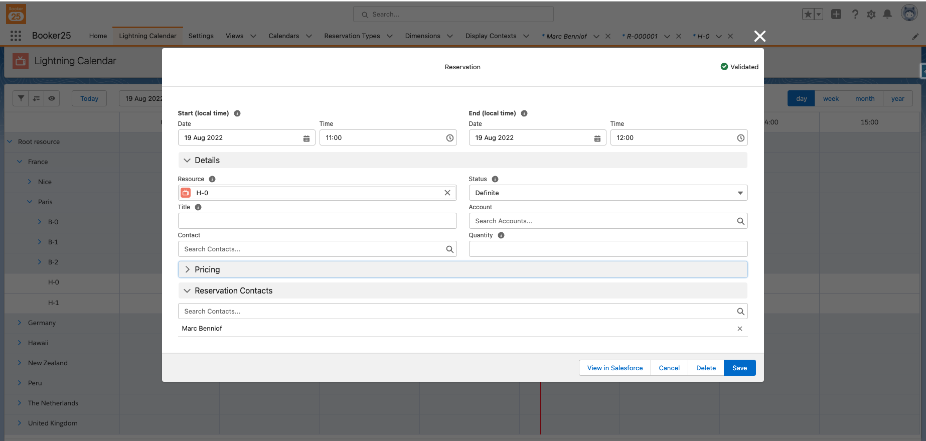 Check-in and Check-out