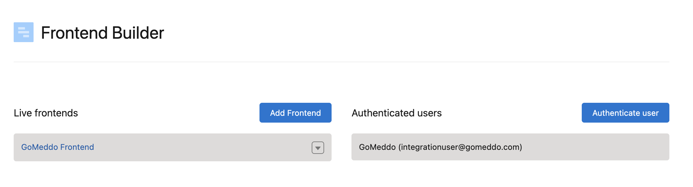 Authenticate Frontend Builder